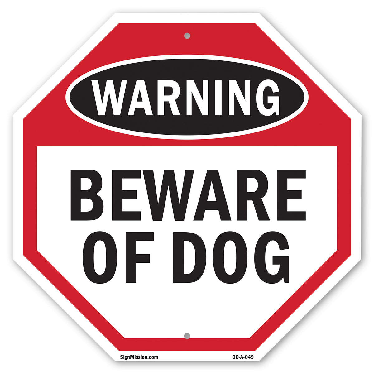 Warning Beware of Dog Octagon Sign – SignMission