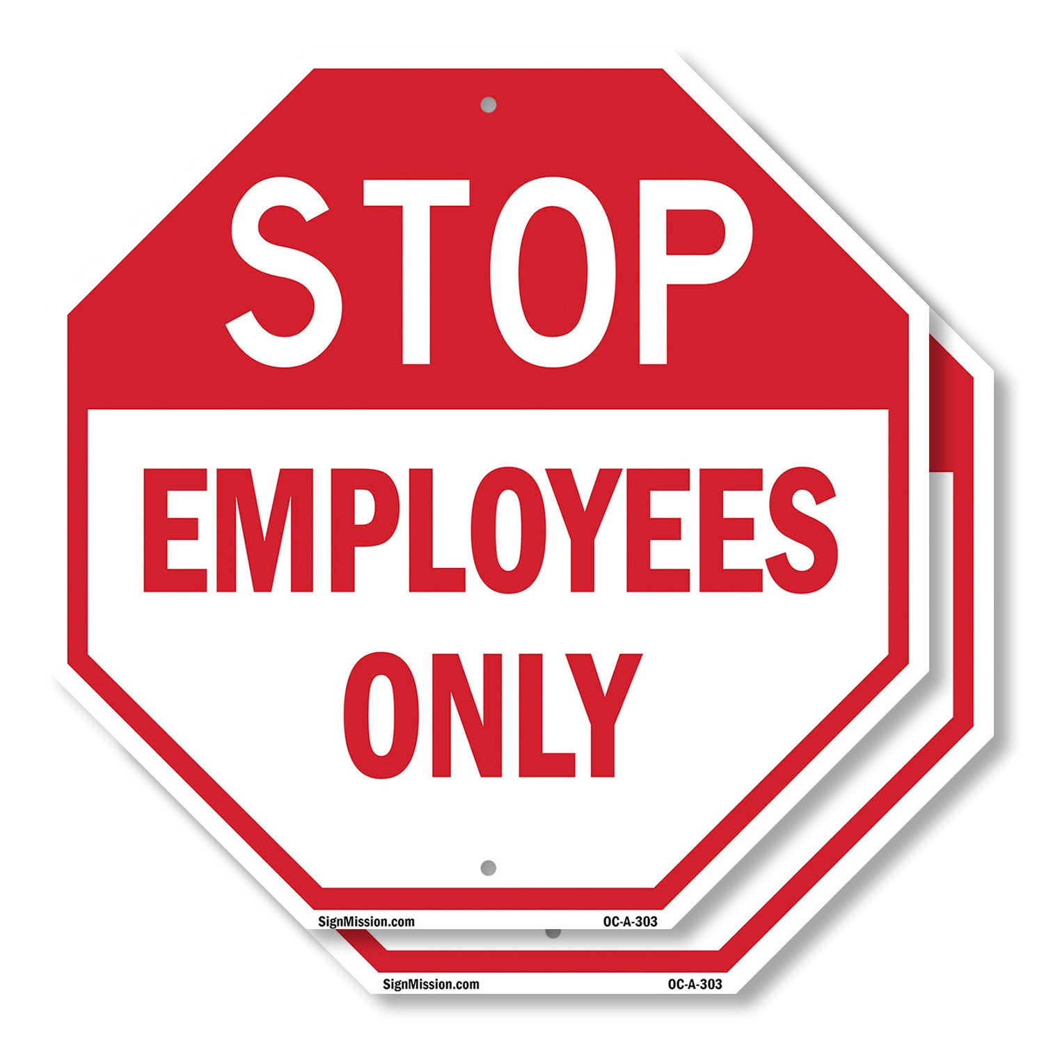 Stop Employees Only Octagon Sign – SignMission