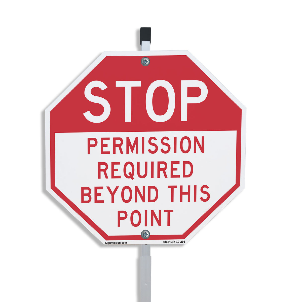 Stop Permission Required Beyond This Point Octagon Sign – SignMission