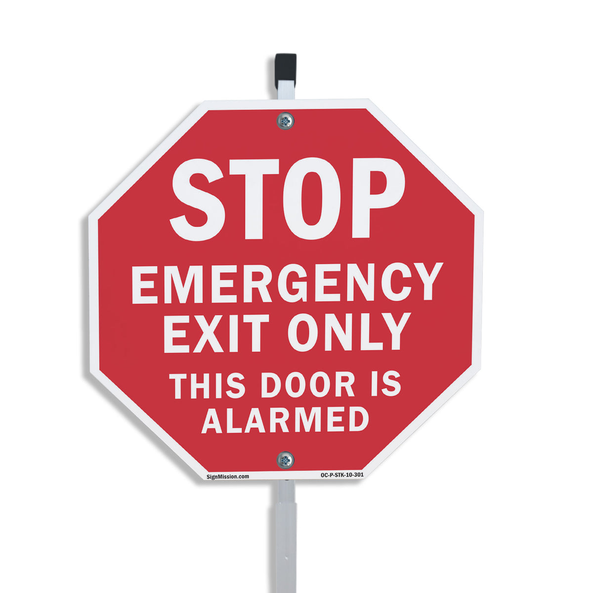 Stop Emergency Exit Only This Door Is Alarmed Octagon Sign – SignMission
