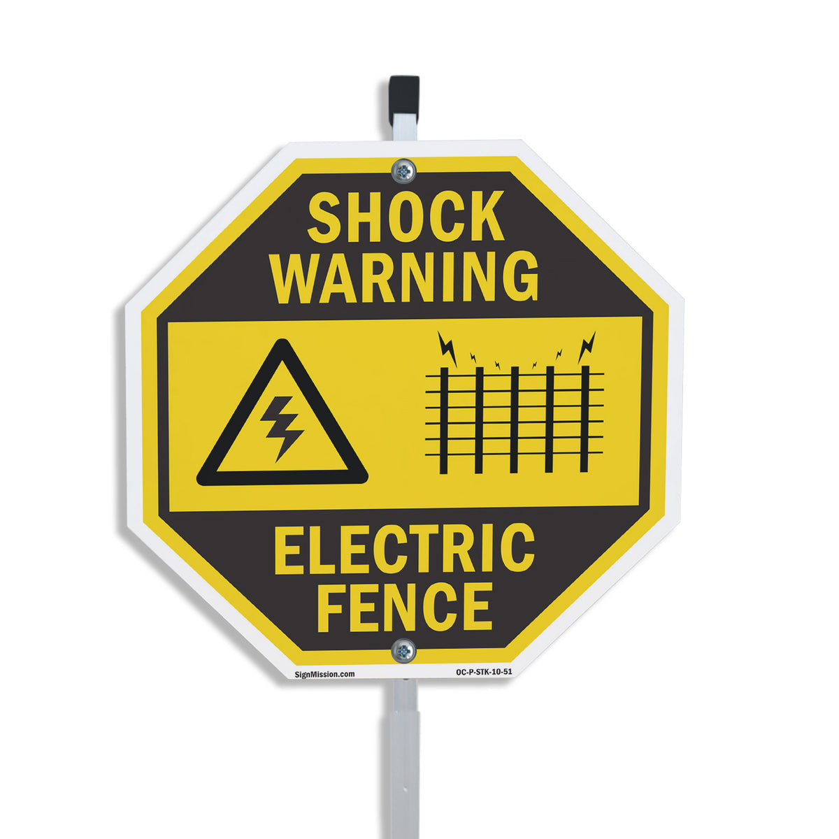 Shock Warning Electric Fence Octagon Sign – SignMission
