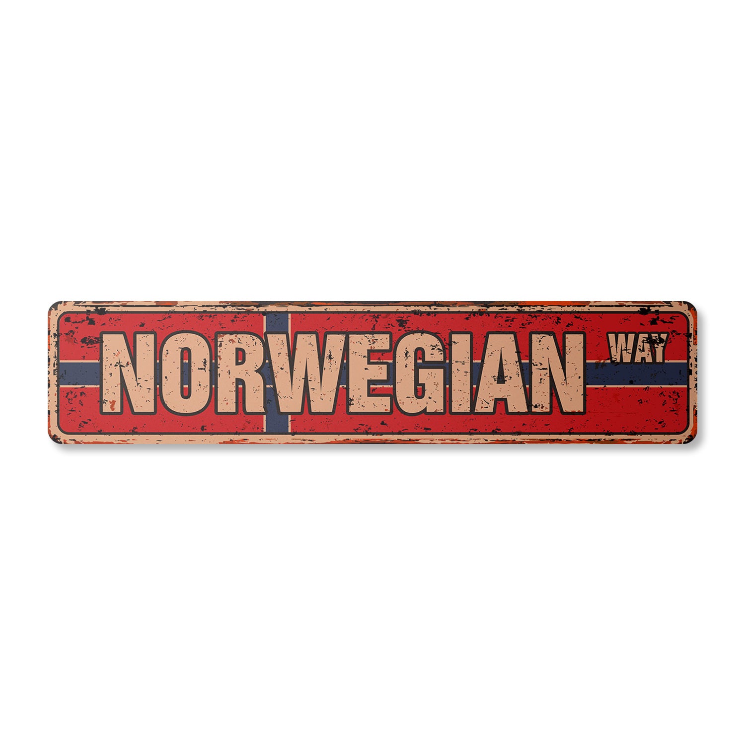 NORWEGIAN FLAG Vintage Metal Street Sign – SignMission