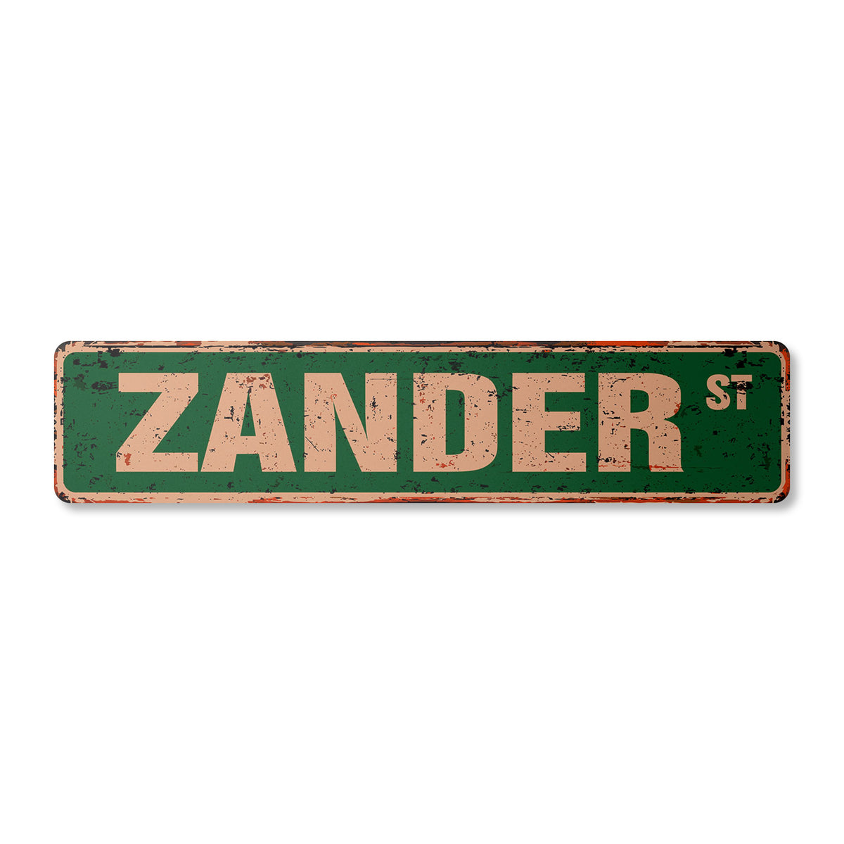 ZANDER Vintage Metal Street Sign Childrens Name – SignMission