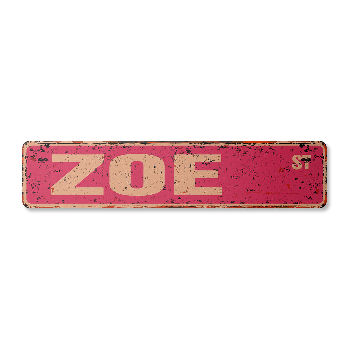 ZOE Vintage Metal Street Sign Childrens Name – SignMission