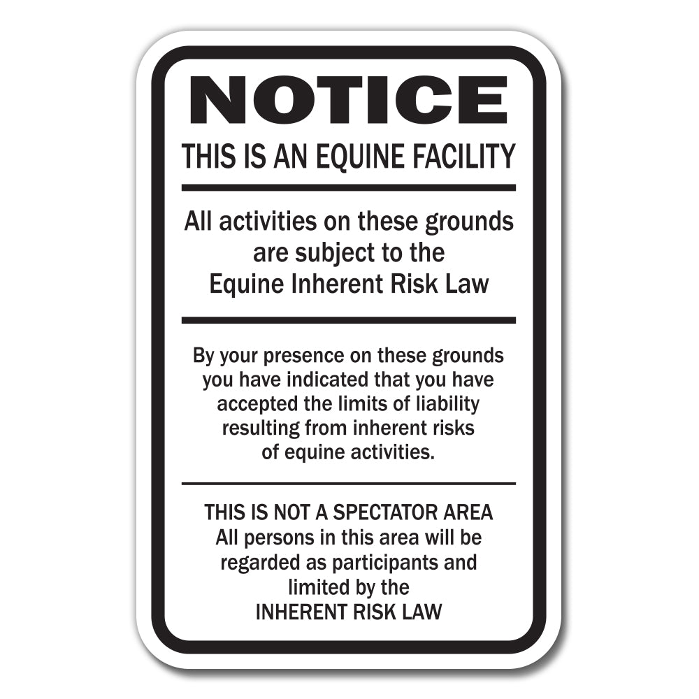 Supplemental Sign Equine Liability Sign – SignMission