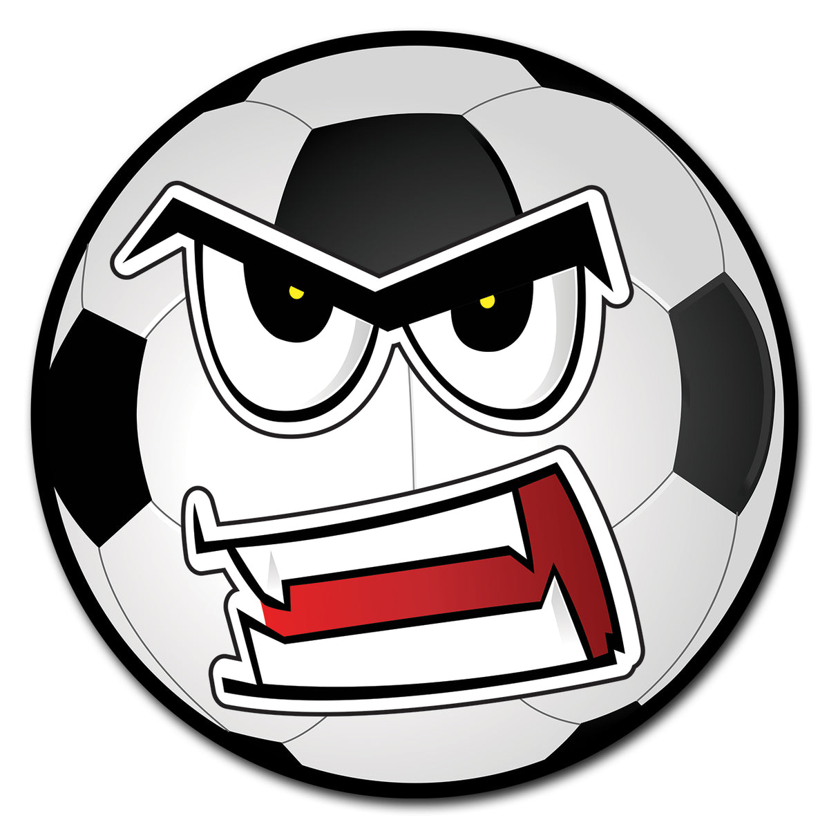 Angry Soccer Ball Circle Plastic Decal Funny Gift – SignMission