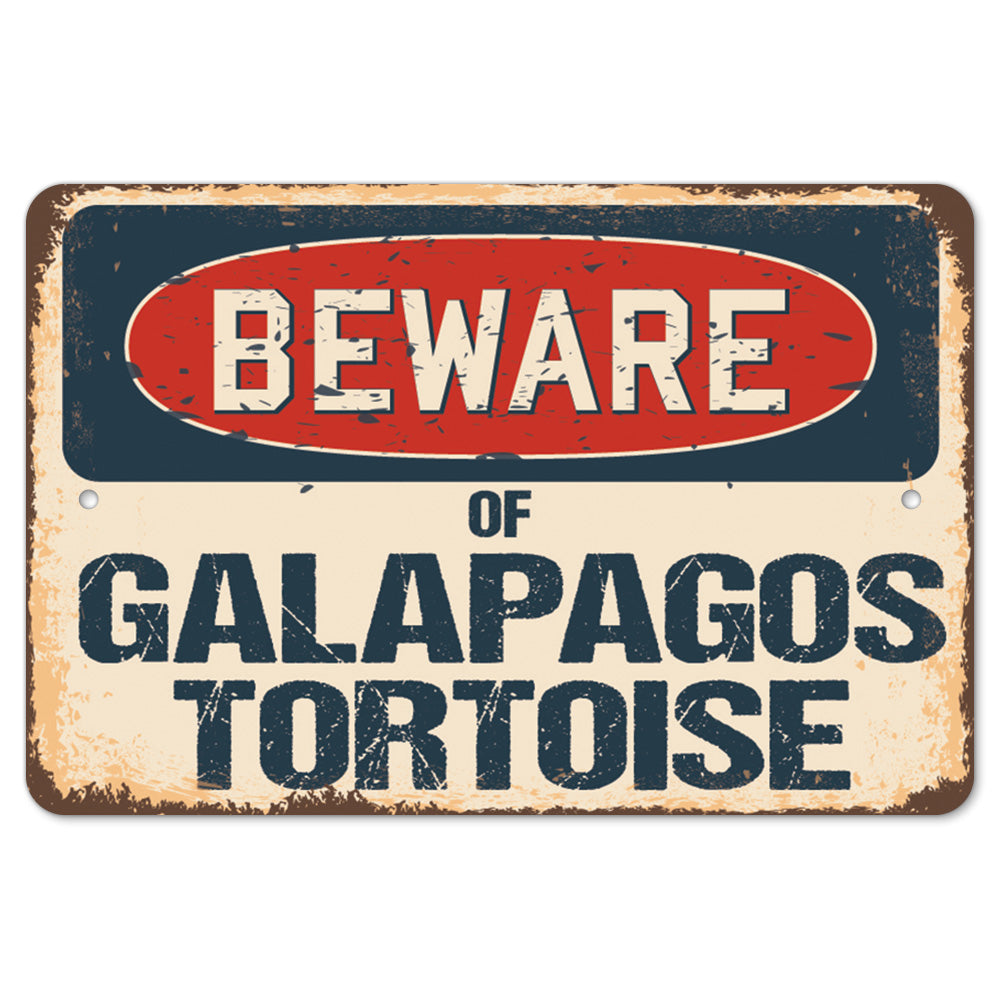 Beware Of Galapagos Tortoise Metal Plastic Decal Funny Gift Bedroom ...