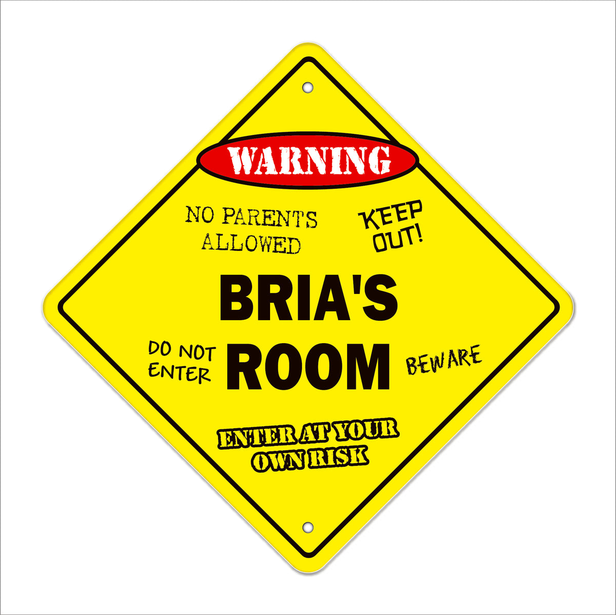 Bria's Room Sign Metal Plastic Decal Funny Gift Bedroom – SignMission