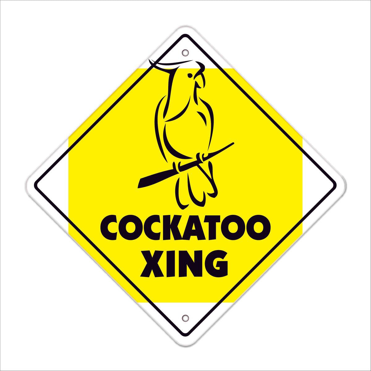 Cockatoo Crossing Sign Metal Plastic Decal Funny Gift Bedroom – SignMission
