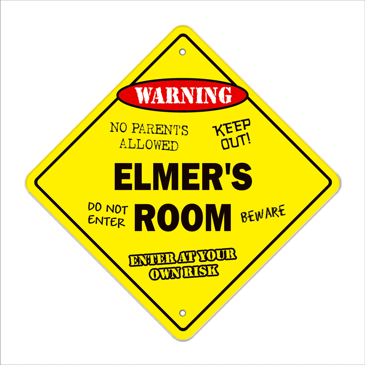 Elmer's Room Sign Metal Plastic Decal Funny Gift Bedroom – SignMission