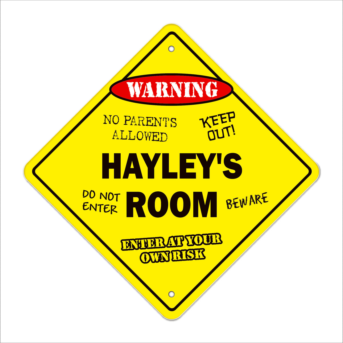Hayley's Room Sign Metal Plastic Decal Funny Gift Bedroom – SignMission