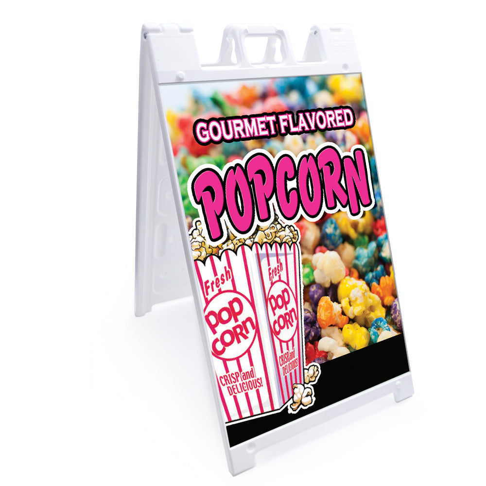 Gourmet Flavored Popcorn SideWalk Sign Advertising – SignMission
