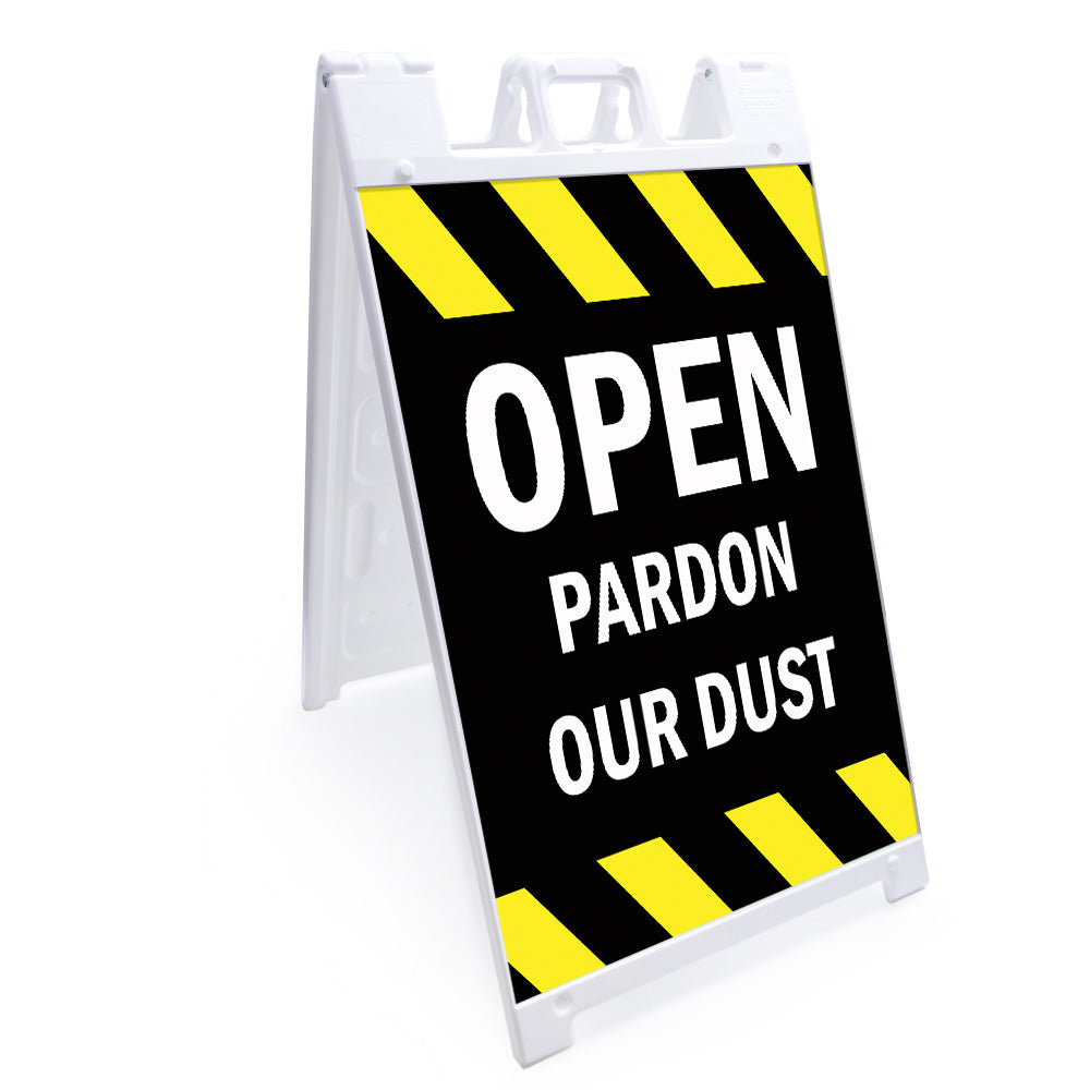 Open Pardon Our Dust SideWalk Sign Advertising – SignMission