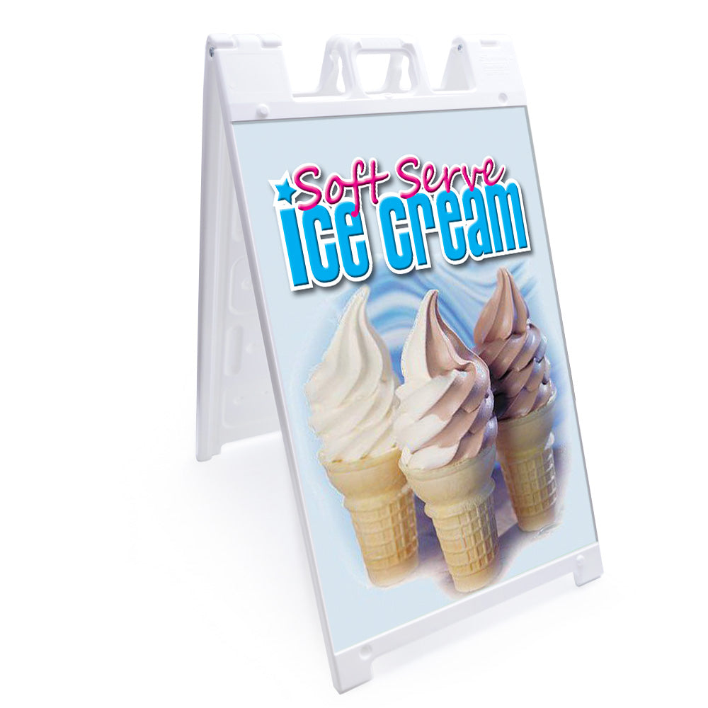 Soft Serve Ice Cream SideWalk Sign Advertising – SignMission